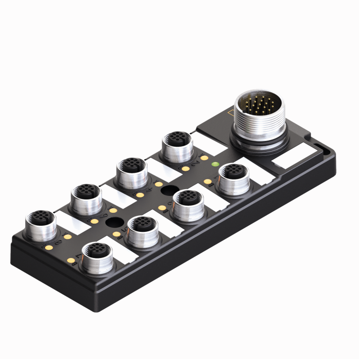 Passive Actuator/Sensor Box, M12 × 1 - 8-port, with M23 Connector for ...
