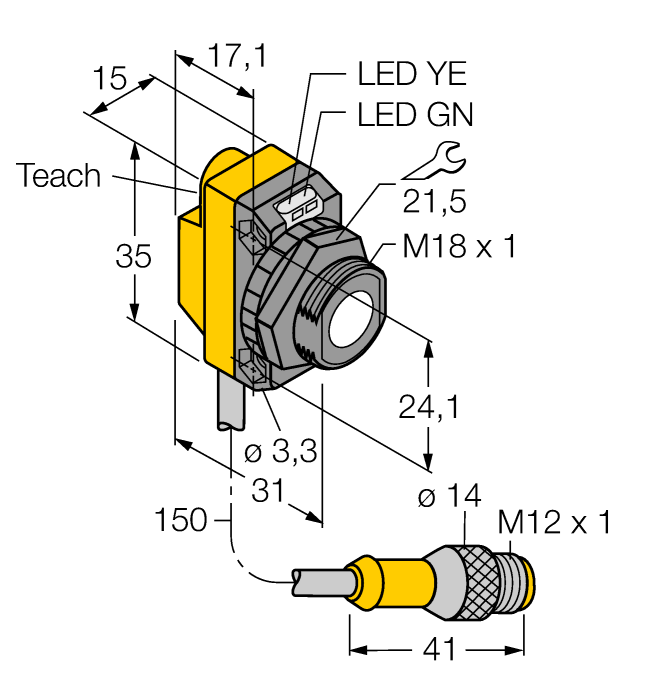 Ultrasonic Sensor - diffuse mode sensor