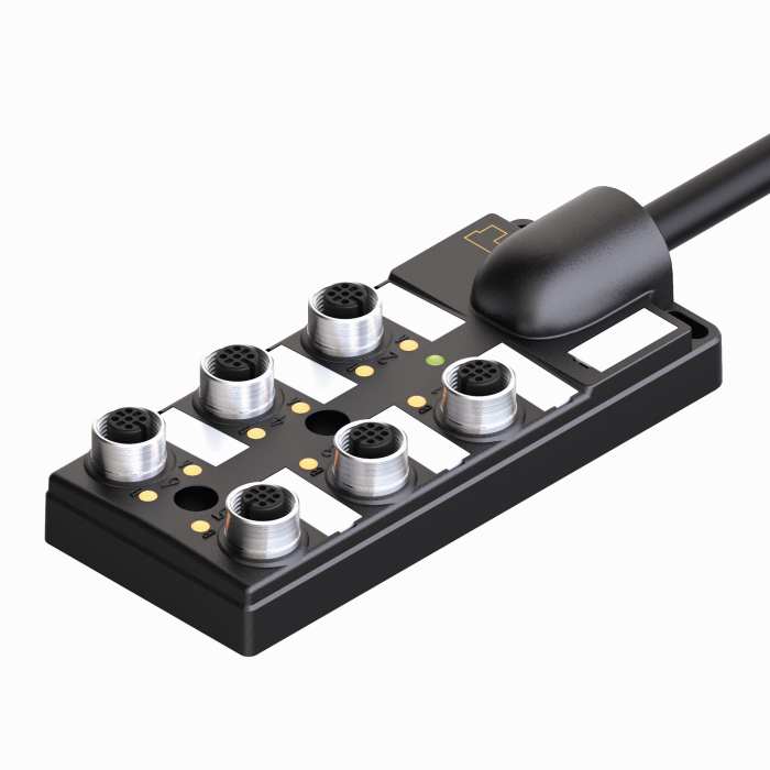 Passive actuator/sensor junction box, M12 x 1 - 6-port, with integral ...